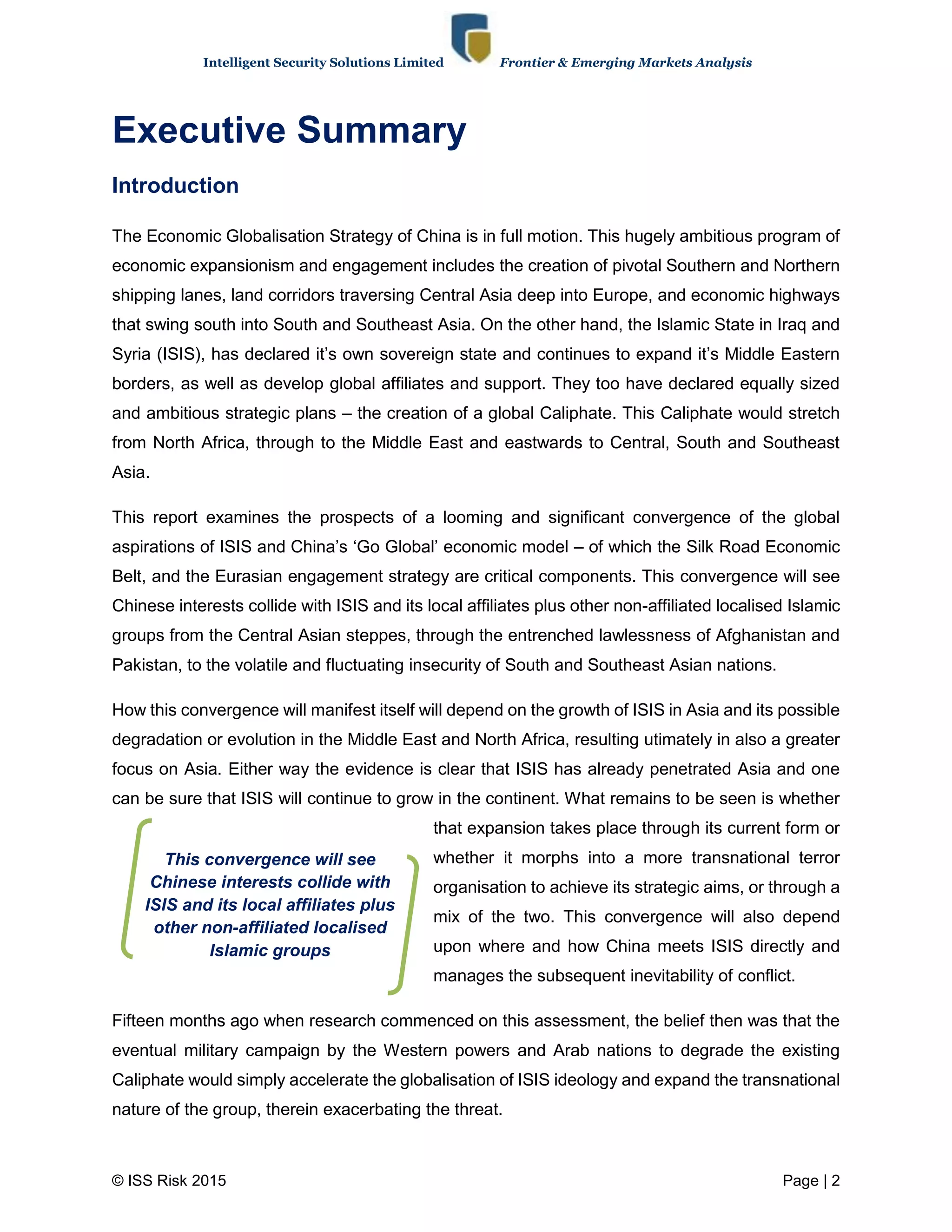 Convergence of China's Economic Globalisation Strategy and Encroaching ...