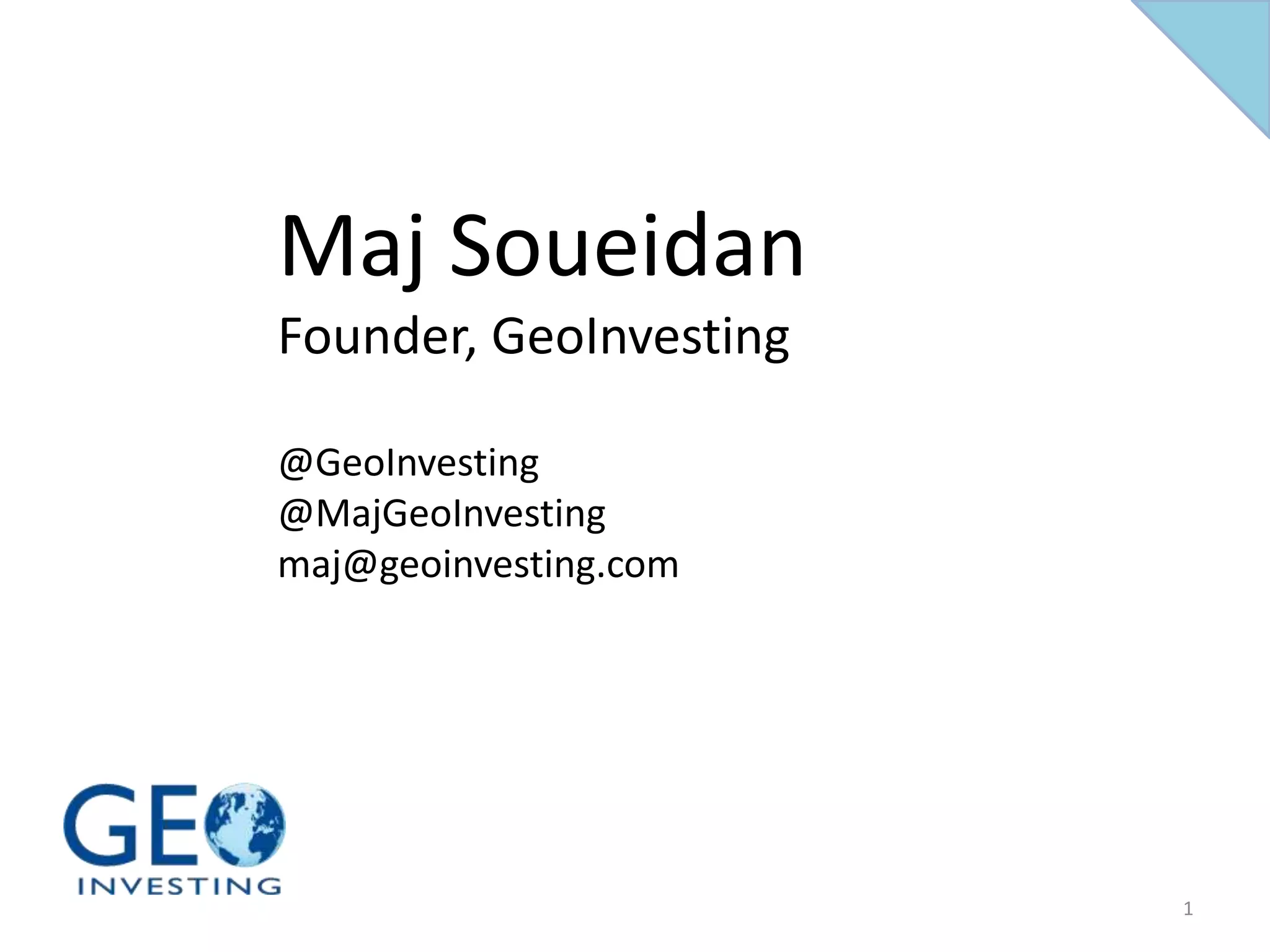 Maj Soueidan Oct 2016 Traders For A Cause Presentation | PPT