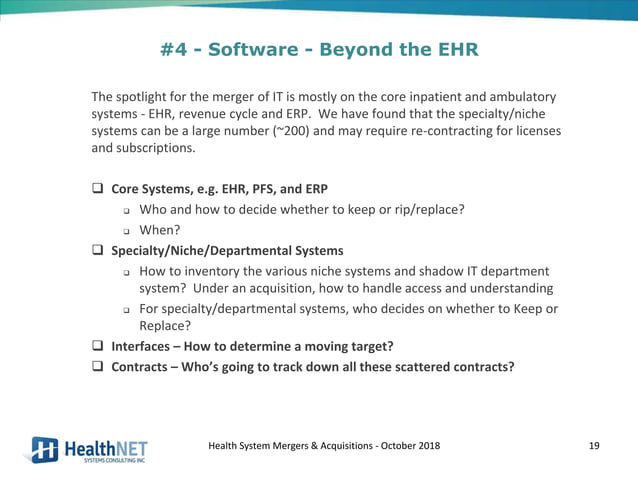 Health System Mergers & Acquisitions: Considerations for IT | PPTX