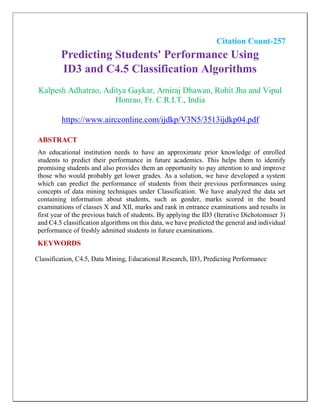 Top Cited Articles - October 2024 - Top Cited Articles in Data Mining | PDF