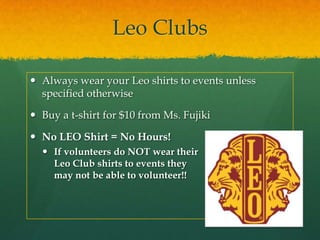 Oct 22nd leo club ppt | PPTX