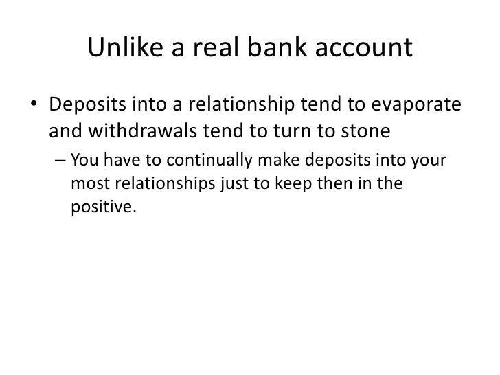 Oct 30 The Relationship Bank Account