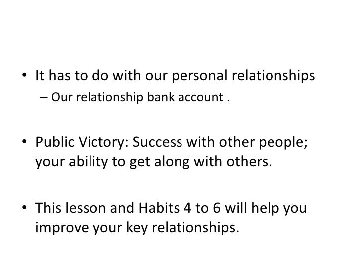 Oct 30 The Relationship Bank Account