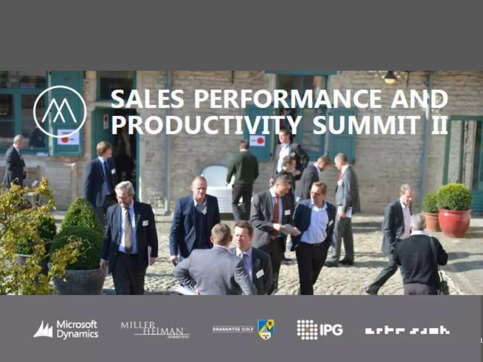 Sales Performance and Productivity Summit October 9 Brussels | PPT