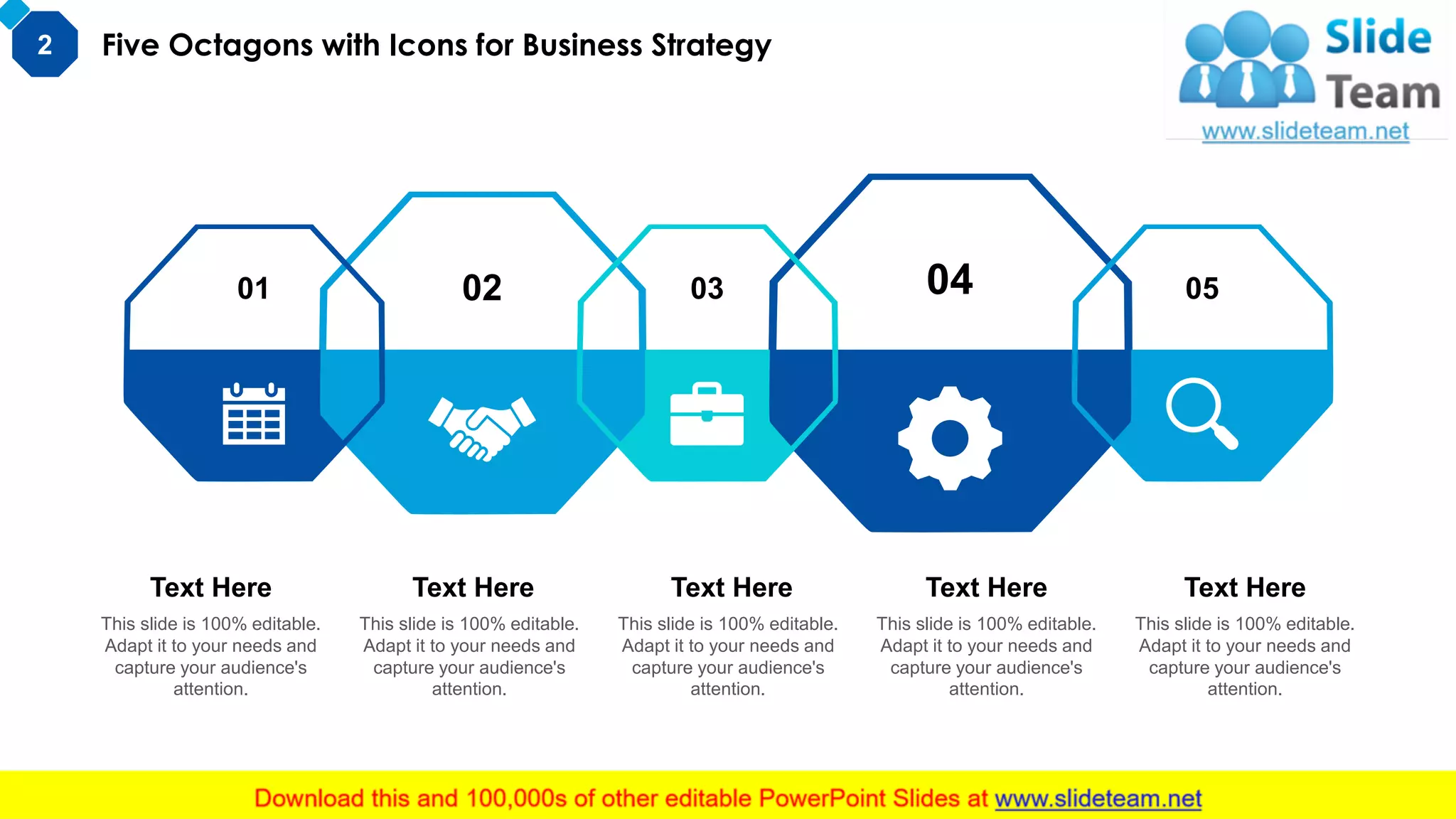 Octagon With Icons For Business Strategy Powerpoint Presentation Slides Ppt