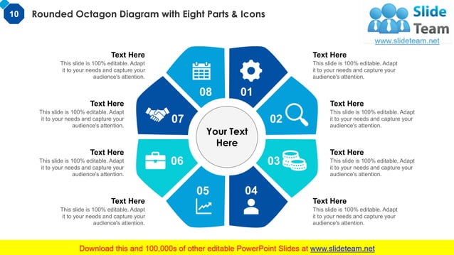 Octagon With Icons For Business Strategy Powerpoint Presentation Slides Ppt