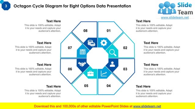 Octagon With Icons For Business Strategy Powerpoint Presentation Slides Ppt
