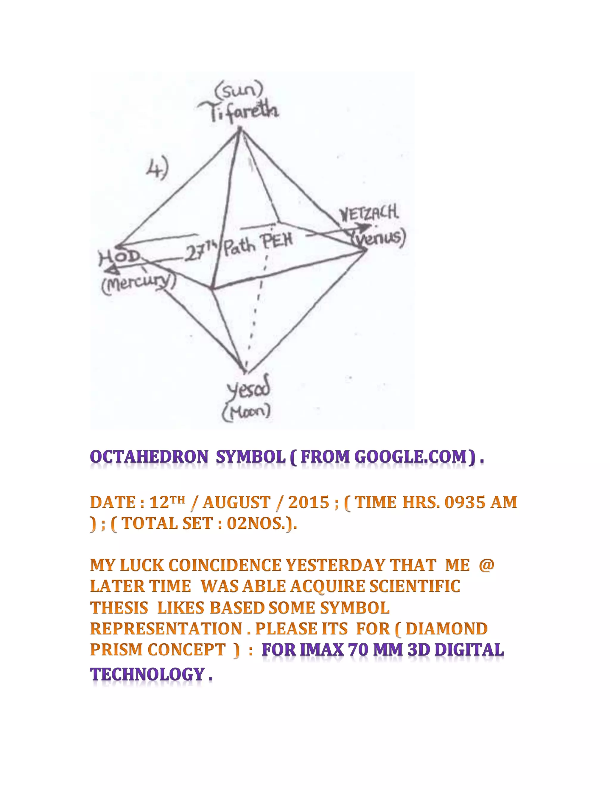 Octahedron symbol representation imax 70 mm 3d technology related ...