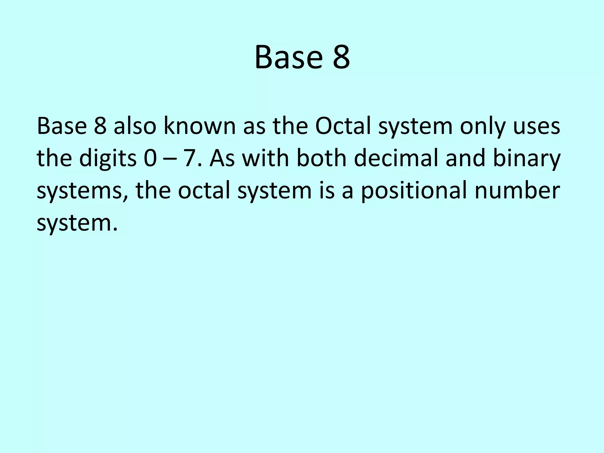 Octal base 8 | PPTX
