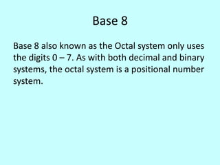Octal base 8 | PPTX