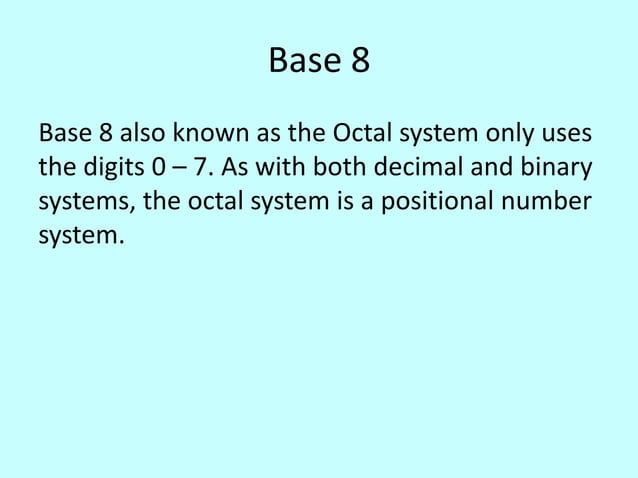 Octal base 8 | PPTX
