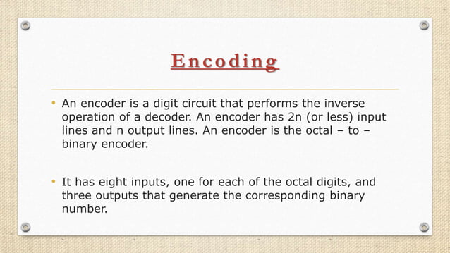 Octal to binary encoder | PPTX