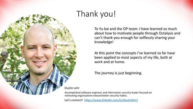 Octalysis Level 1 Certificate Dustin Lehr Security Champions Ppt