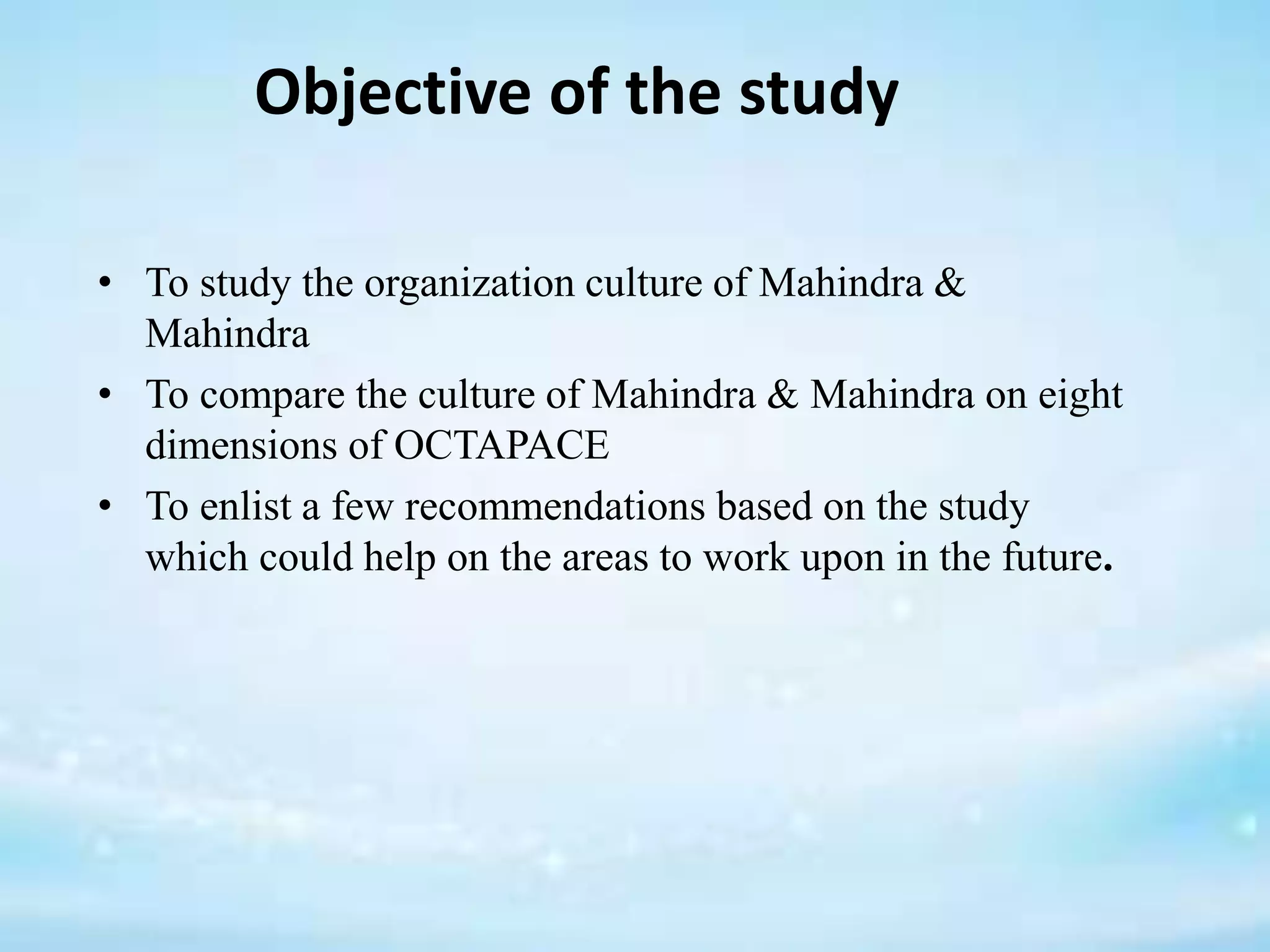 Octapace culture at Mahindra and Mahindra | PPTX