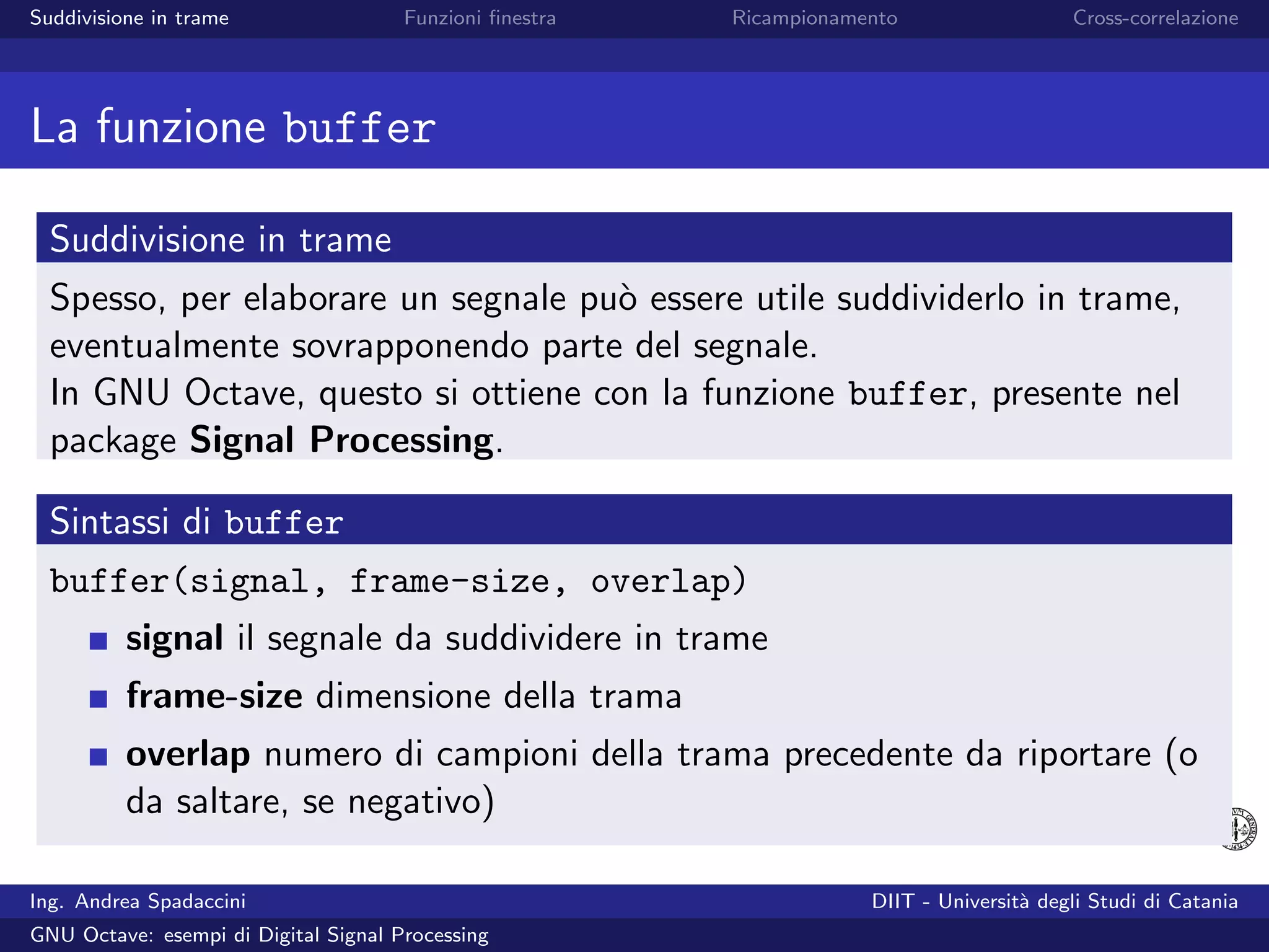 GNU Octave: esempi di Digital Signal Processing | PPT