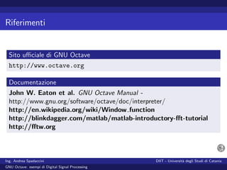 GNU Octave: esempi di Digital Signal Processing | PPT