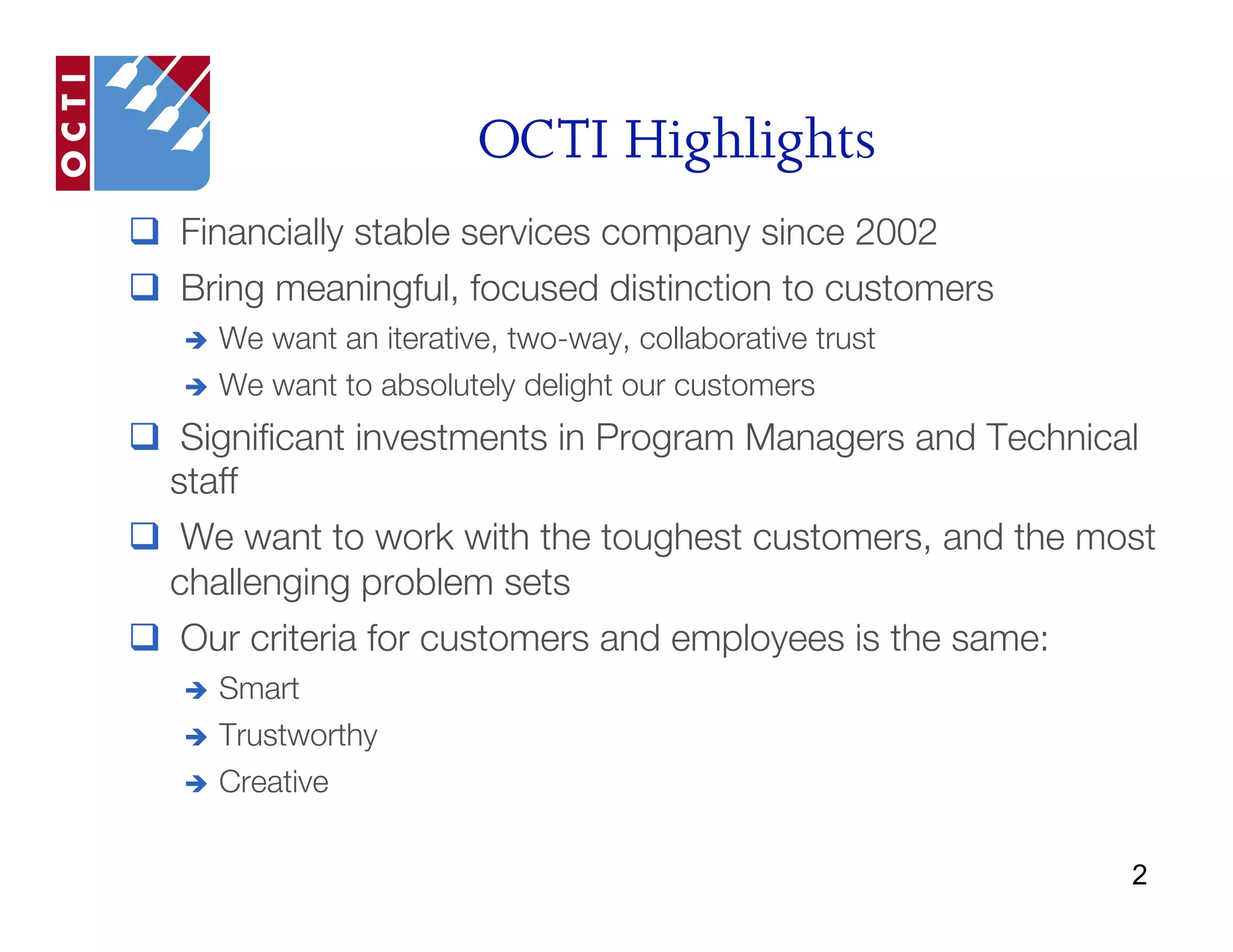 Introduction to OCTI | PPT