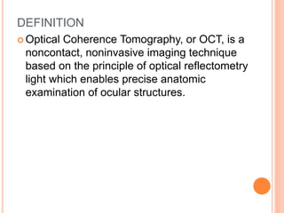 Optical Coherence Tomography(OCT) in posterior segment diseases | PPT