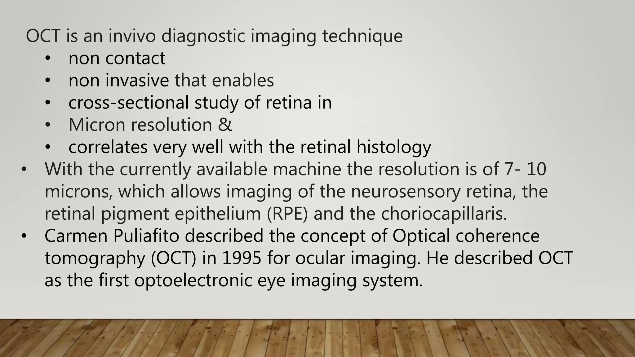 Oct in post seg disorders | PPTX