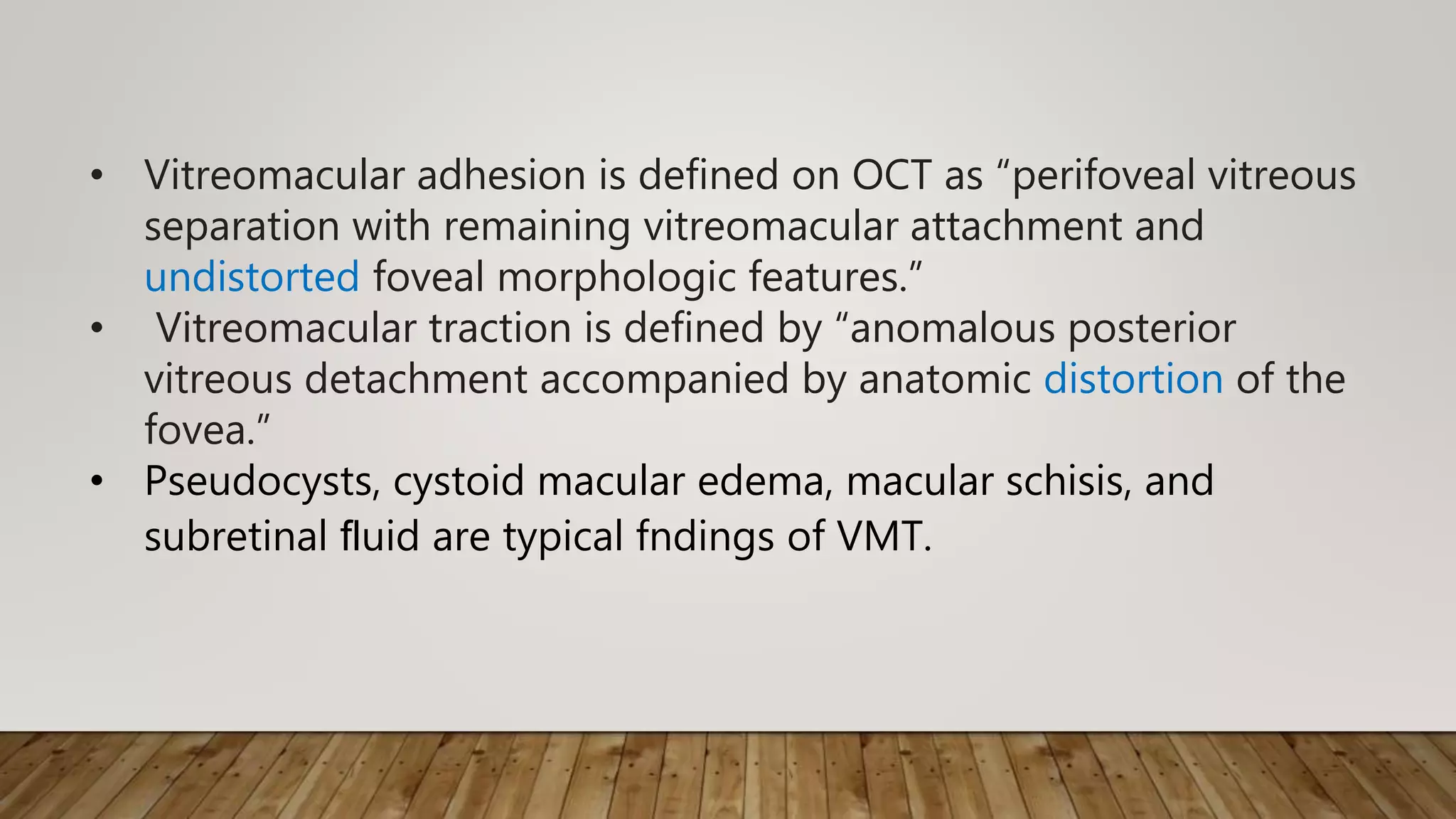 Oct in post seg disorders | PPTX