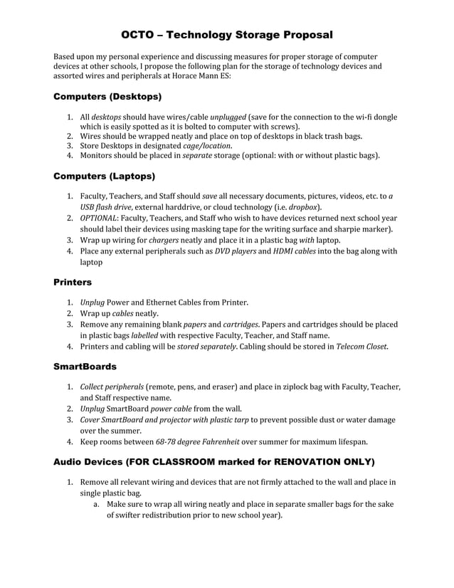 OCTO - Tech Storage Proposal | PDF | Free Download