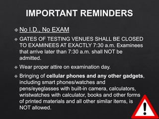 Special CSE-PPT (October 14, 2018) Reminders | PDF