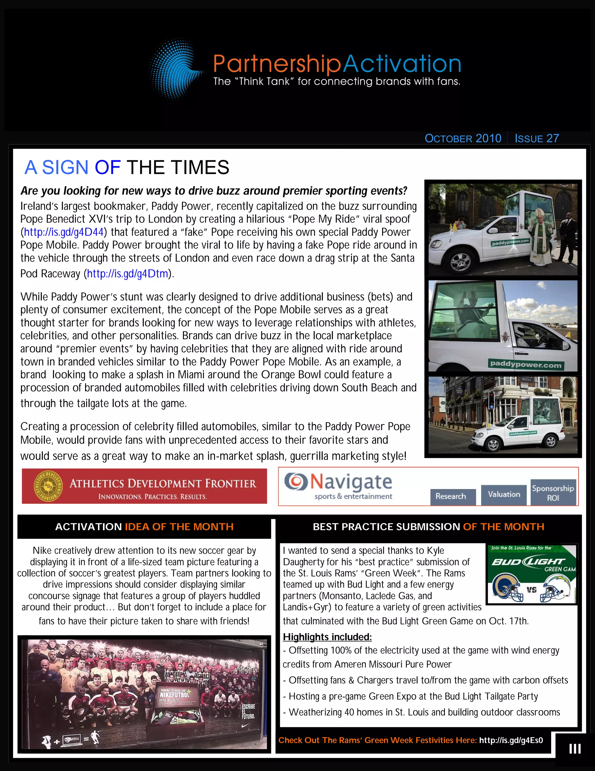 October 2010 Partnership Activation 2.0 Newsletter | PDF