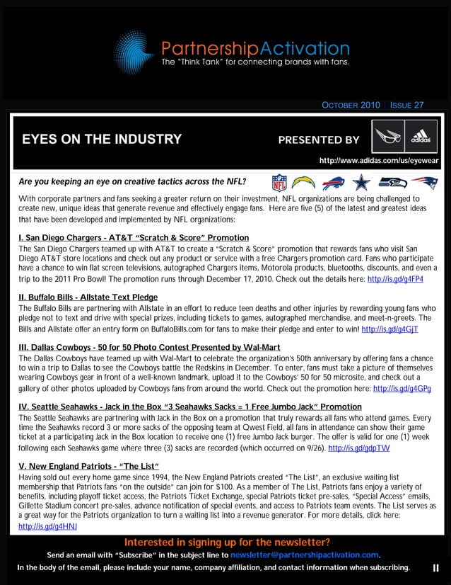 October 2010 Partnership Activation 2.0 Newsletter | PDF