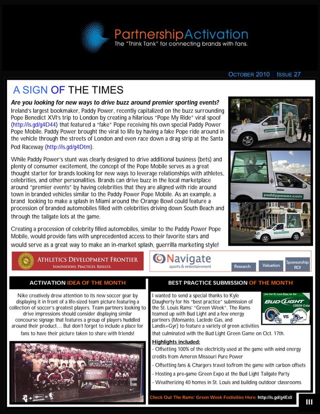 October 2010 Partnership Activation 2.0 Newsletter | PDF