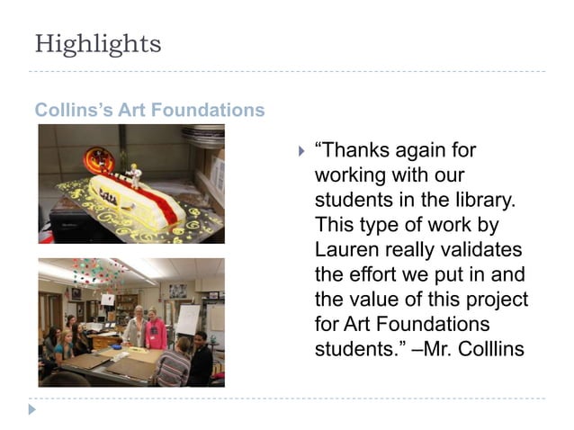 OPRFHS Library October 2012 monthly report | PPT