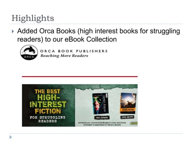 OPRFHS Library October 2012 monthly report | PPT