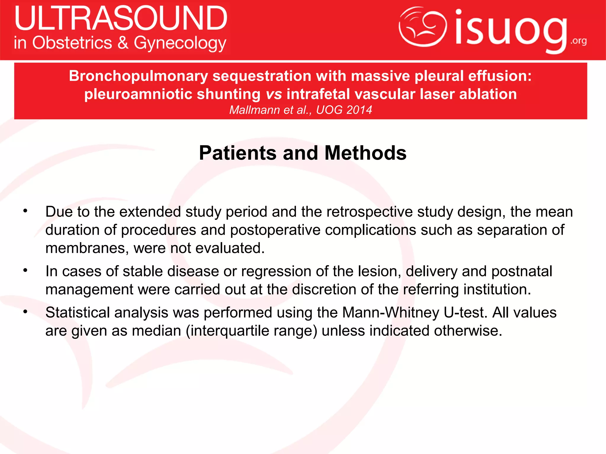 UOG Journal Club: Bronchopulmonary sequestration with massive pleural ...