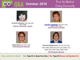 October 2016 Medical Coding Q&A Webinar | PPT