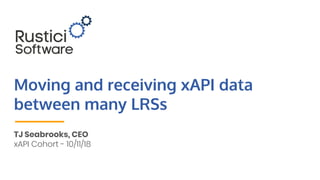 Moving and receiving xAPI data in an LRS rich environment | PPT
