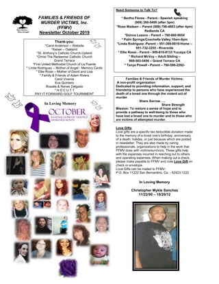 Families & Friends of Murder Victims | PDF