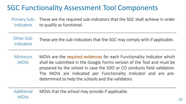 SGC Functionality Assessment Tool.pptx | Education industry | Industries