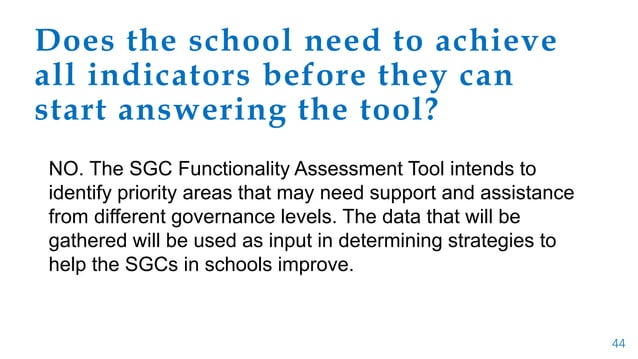 SGC Functionality Assessment Tool.pptx | Education industry | Industries