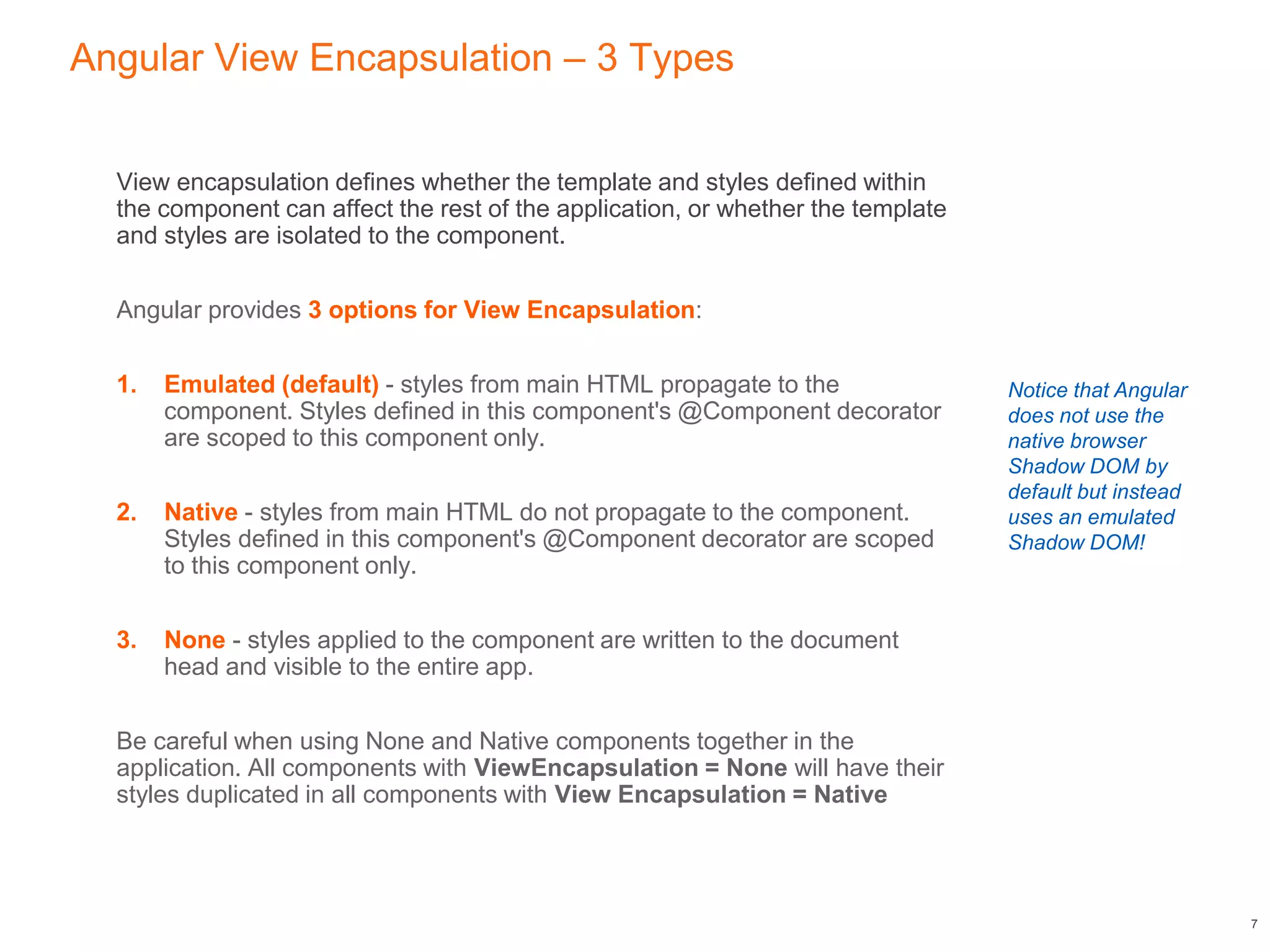 Angular View Encapsulation Ppt