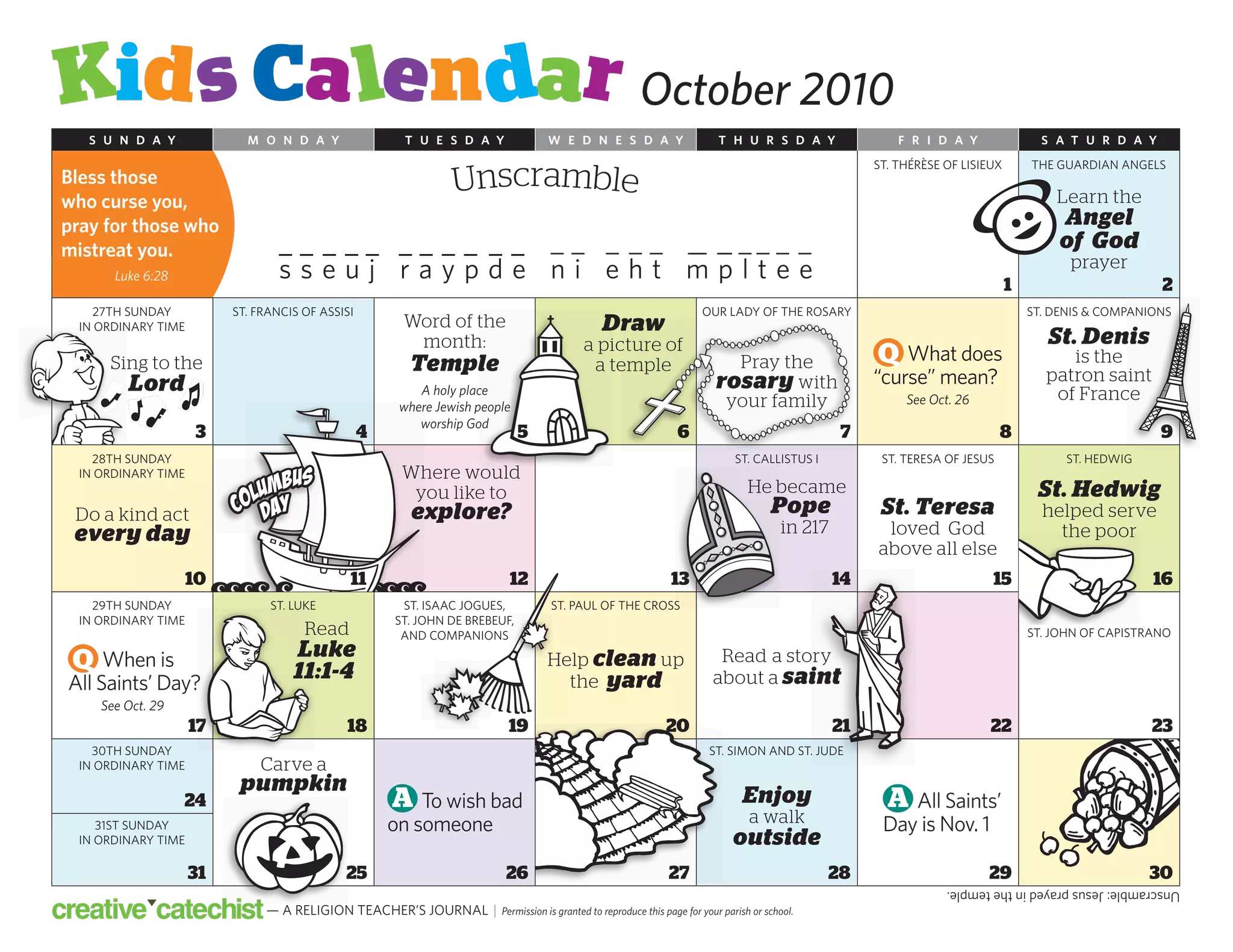 October calendar | PDF