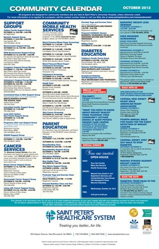 October Community Calendar - Saint Peter's Healthcare System | PDF ...
