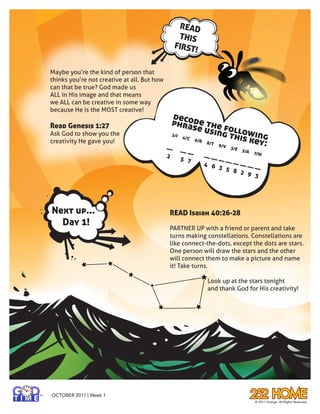 October god time card week 1 | PDF | Christianity | Religion & Spirituality