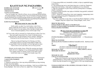 OCTOBER LITURGY.docx | Christianity | Religion & Spirituality