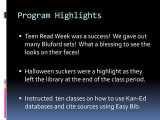 October monthly report | PPT