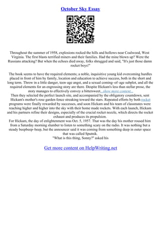 October Sky Essay | PDF