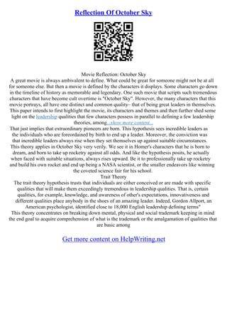 October Sky Essay | PDF