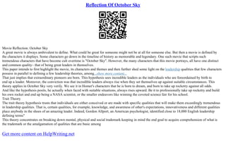 October Sky Essay | PDF