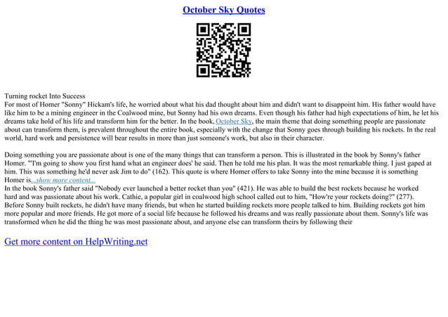 October Sky Quotes | PPT