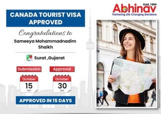 October Visa Fest - 25 Terrific Tourist Visa Approved in this month | PPTX