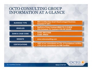 Octo Consulting Group Corporate Capabilities Briefing Slide Share | PDF ...