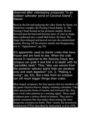 Octopus the ocean’s intelligent invertebrate- a natural history, . | DOCX